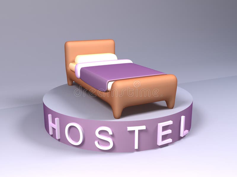 Hostel 3D Icon. Bed 3D Illustration. Hostel Icon 3D Rendering Stock ...