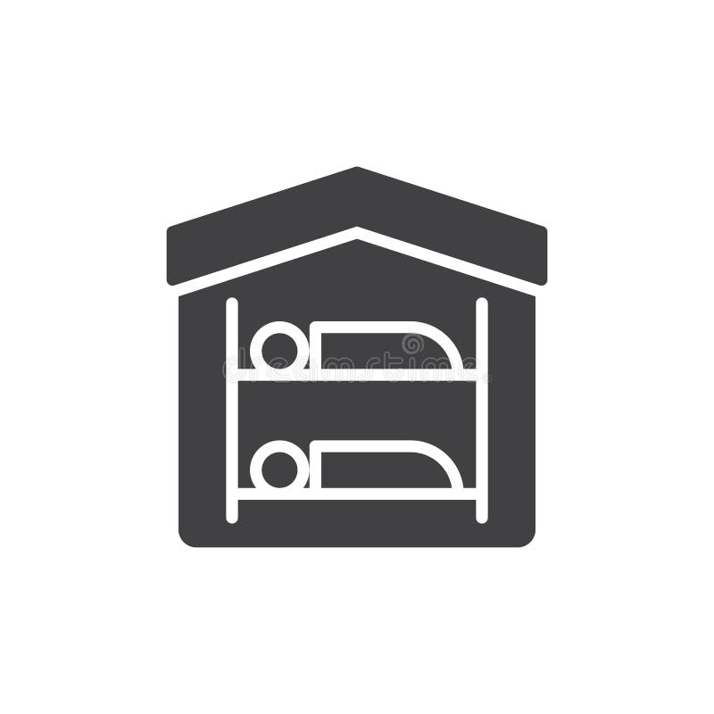 Hostel Icon of 3 Types Color, Black and White, Outline. Isolated Vector ...