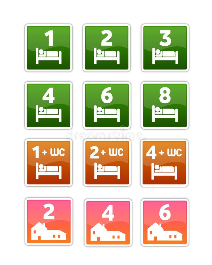 Hostel Icons for Accommodations Stock Vector - Illustration of ...