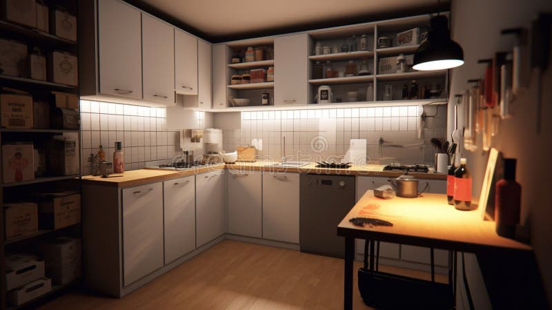 Hostel Interior Kitchen 1695522918743 2 Stock Image - Image of kitchen ...