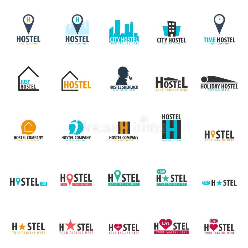 Hostel Logo. Hotel Logo. Travel Rest Place. Vector Illustration. Stock ...