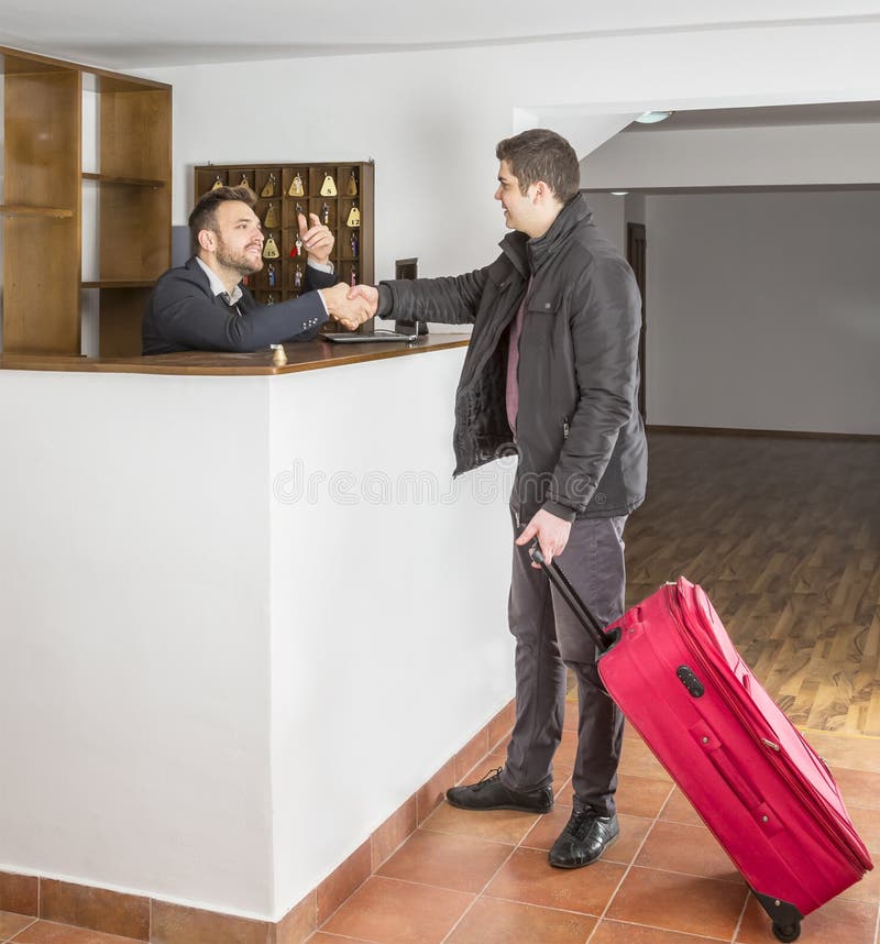 At the Hostel Reception stock image. Image of occupation - 66124955