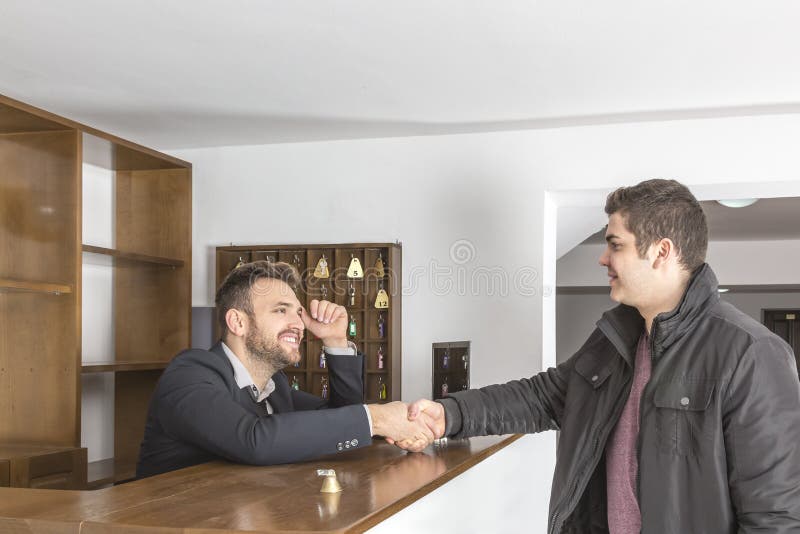 At the Hostel Reception stock image. Image of occupation - 66124955