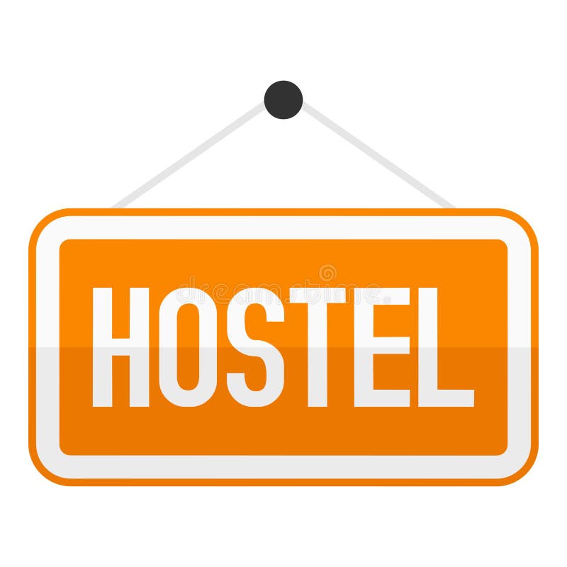 Hostel Sign Flat Icon Isolated on White Stock Vector - Illustration of ...