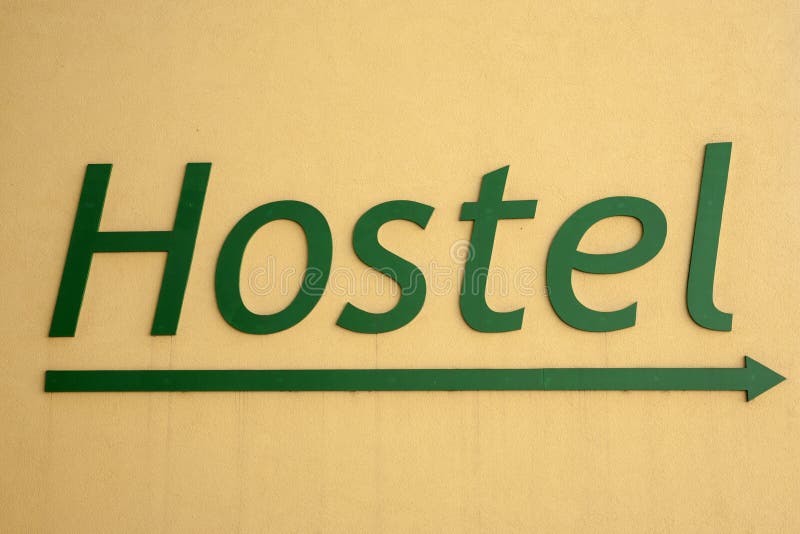 Hostel sign stock image. Image of bulbs, busines, night - 62515023