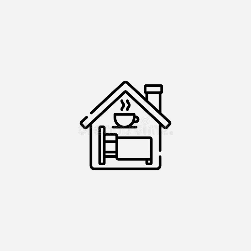 Hostel Vector Icon Sign Symbol Stock Vector - Illustration of home ...