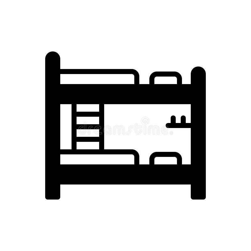 Black Solid Icon for Hostels, Dorm and Residential Stock Vector ...