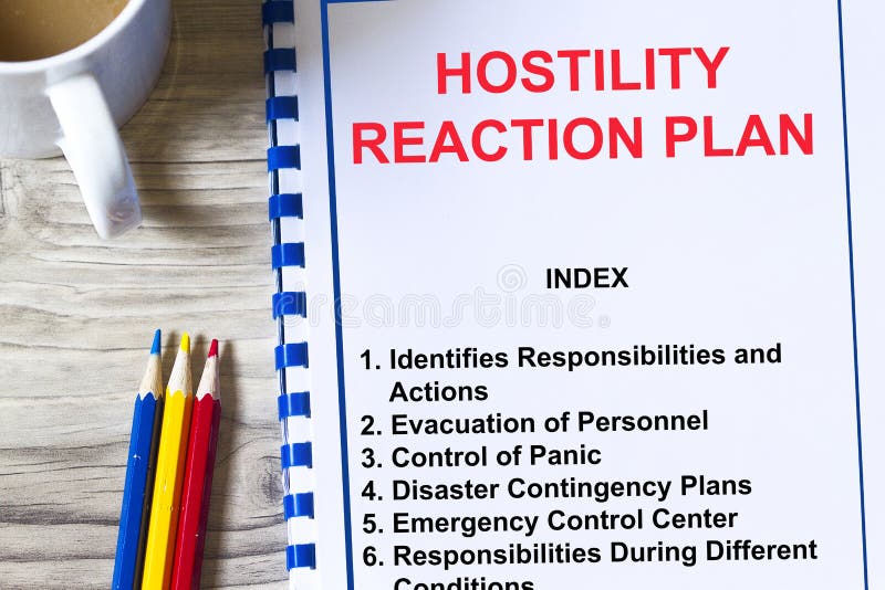 Hostility Reaction Plan Concept Stock Photo - Image of drill, lecture ...