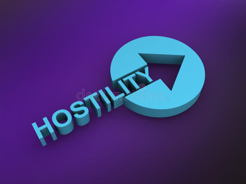 Hostility word on purple stock illustration. Illustration of diagram ...