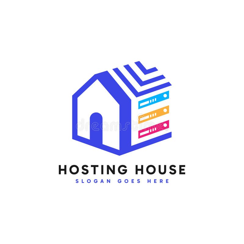 Hosting House Logo Design. Abstract Minimalist House and Hosting ...