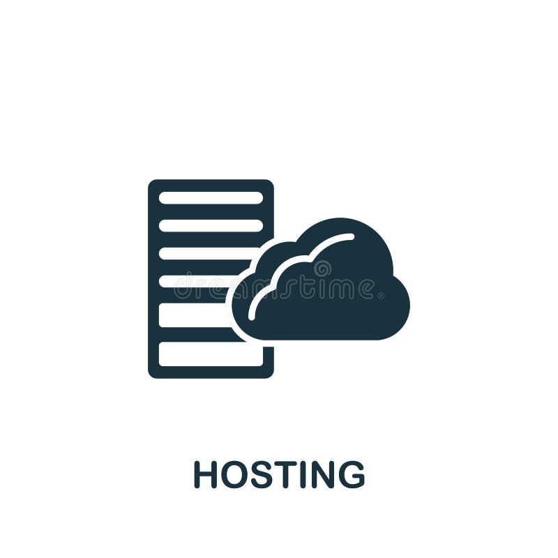 Hosting Icon. Monochrome Simple Web Design Icon for Templates, Web ...