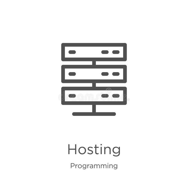 Hosting Icon Vector From Programming Collection Thin Line Hosting
