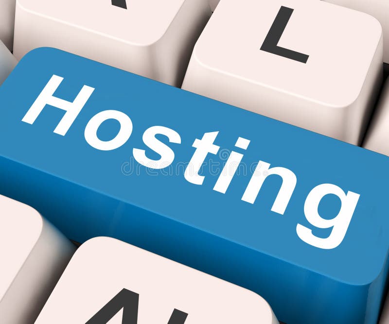 Hosting Key Means Host or Entertain Stock Image - Image of computer ...