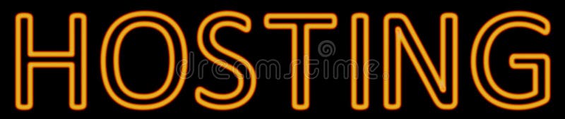 Hosting neon sign stock illustration. Illustration of configuration ...