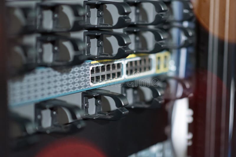 Hosting Platform For Modern Internet Resources. Rack With Server Data ...