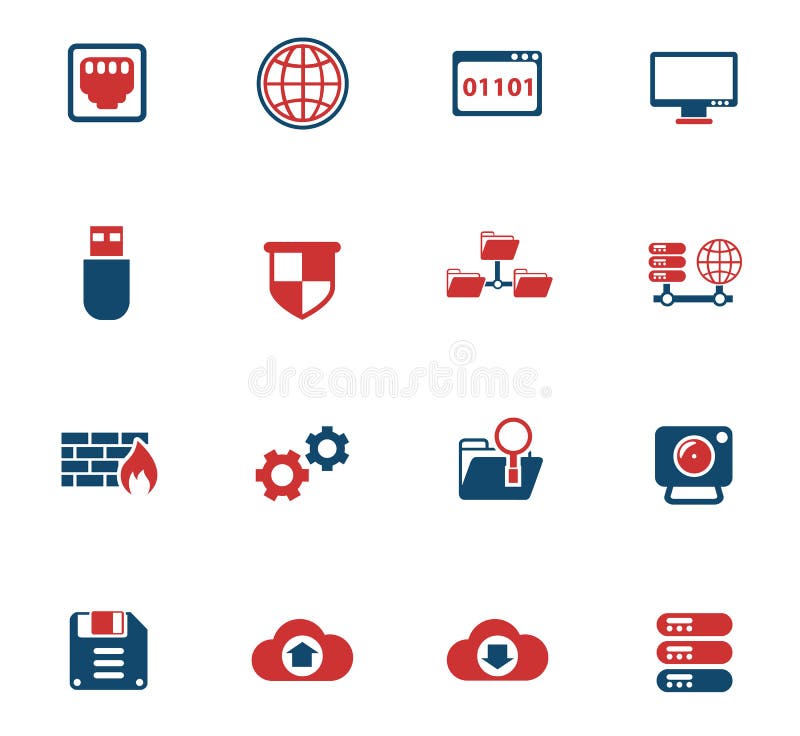 Hosting Provider Color Icon Set Stock Vector - Illustration of cloud ...