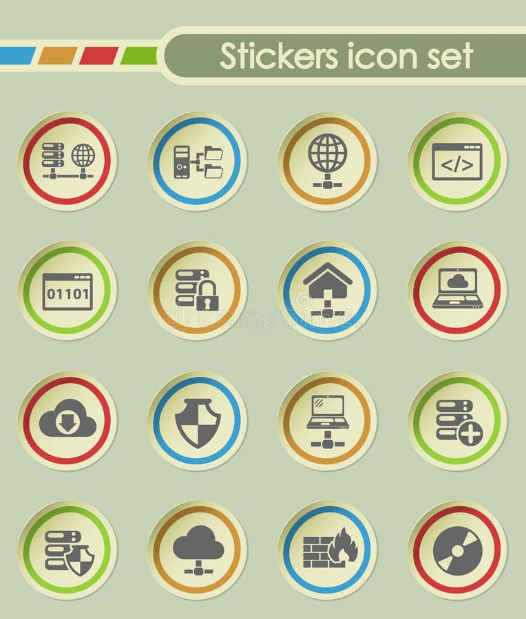 Hosting provider icon set stock vector. Illustration of internet ...