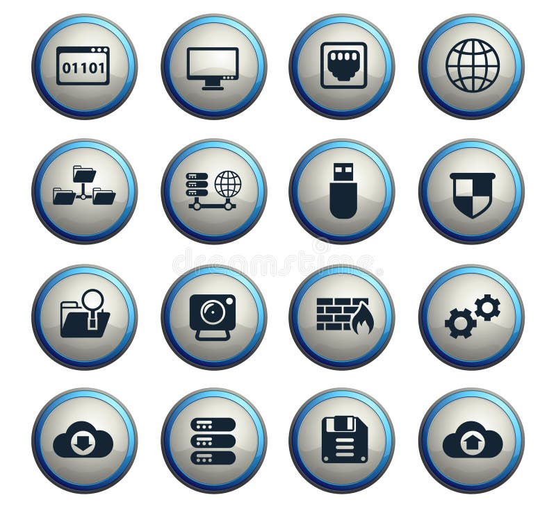 Hosting provider icon set stock vector. Illustration of traffic - 128178799
