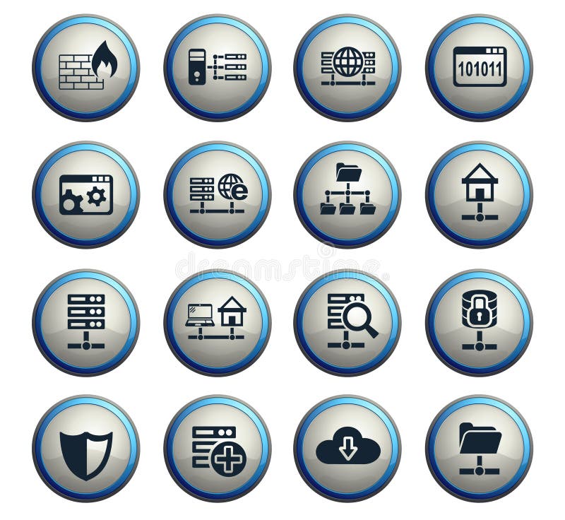 Hosting provider icon set stock vector. Illustration of drive - 128178781