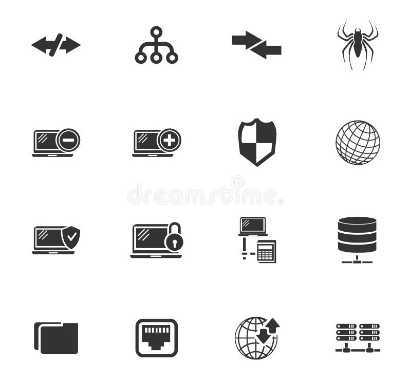Hosting provider icons set stock illustration. Illustration of folder ...