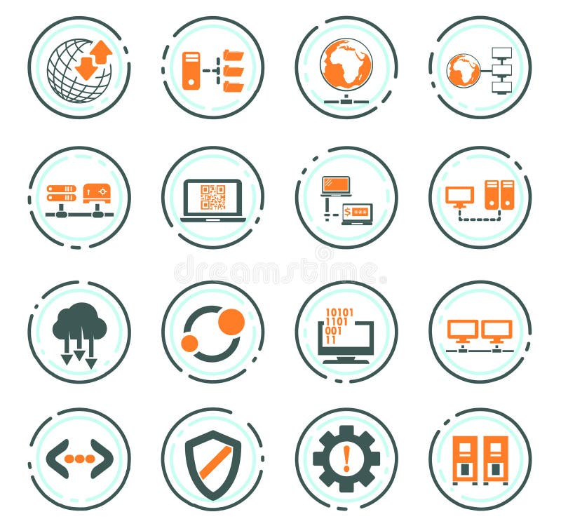 Hosting provider icons set stock vector. Illustration of cloud - 155366548