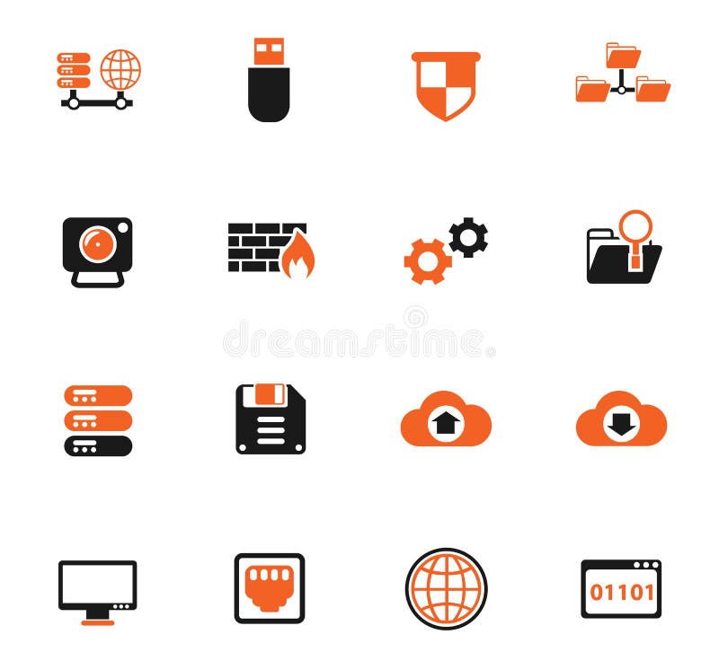 Hosting Provider Color Icon Set Stock Illustration - Illustration of ...