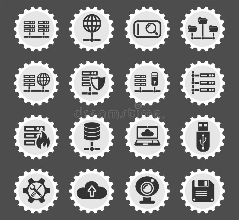 Hosting provider icon set stock vector. Illustration of icon - 128456476