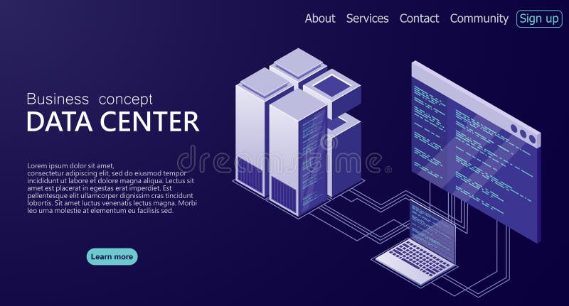 Isometric Servers Vector Design. Isometric Data Center Stock Vector ...