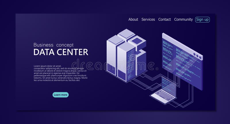 Isometric Servers Vector Design. Isometric Data Center Stock Vector ...