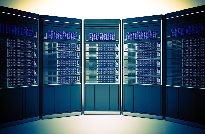 Hosting Servers Room Concept Stock Illustration - Illustration of ...