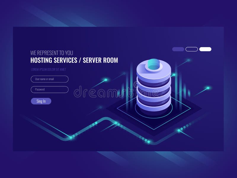 Hosting Services, Data Center, Server Server Room, Template of Page on ...