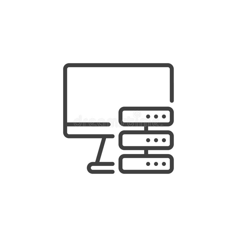 Computer Server Clipart Line Stock Illustrations – 496 Computer Server ...