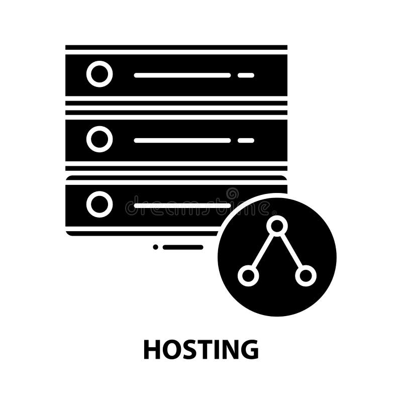 Hosting Symbol Icon, Black Vector Sign with Editable Strokes, Concept ...