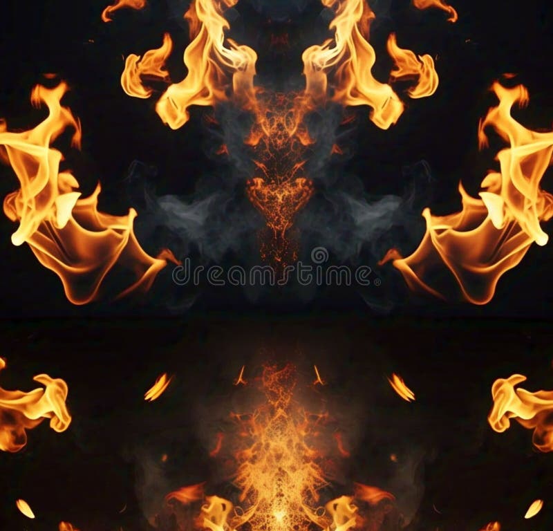 Demonic Flames are Burning on a Black Background.Generative Ai Stock ...