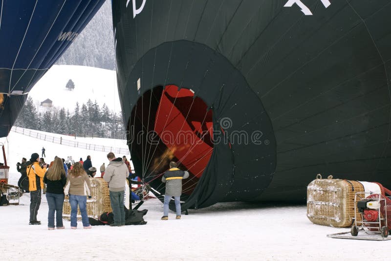 Hot Air Balloon Being Inflated Editorial Stock Photo - Image of ...