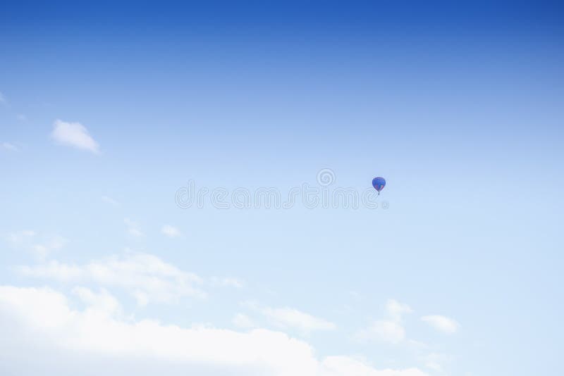 Hot Air Balloon on Blue Sky Background Stock Photo - Image of concept ...