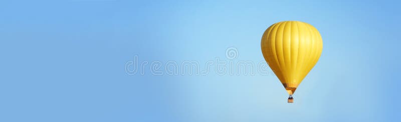 Hot Air Balloon in Sky, Space for Text. Banner Design Stock Image ...