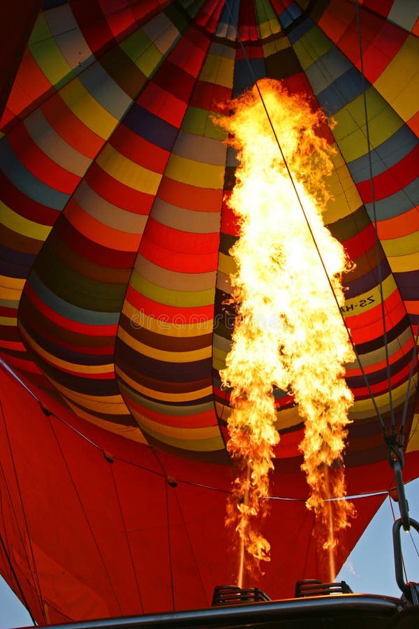 Hot Air Balloon Burning Air Stock Photo - Image of colours, colourful ...