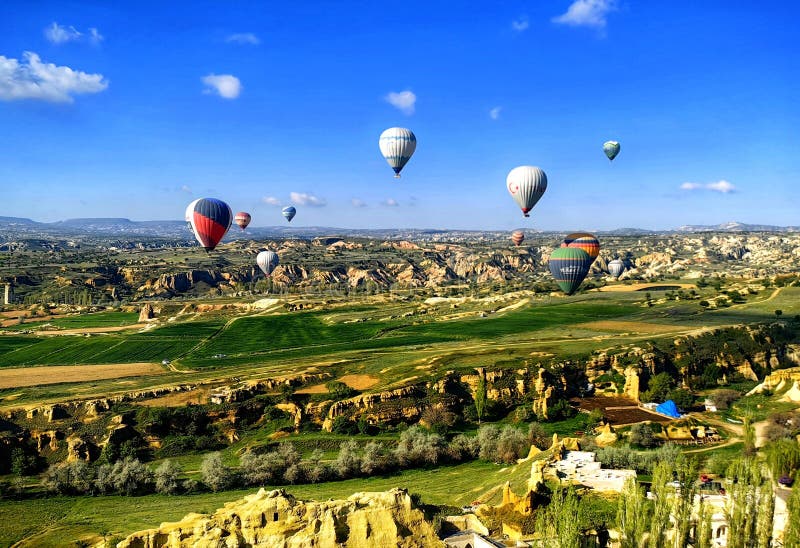 Hot Air Balloon Cappadocia Turkey Stock Image - Image of wonderland ...
