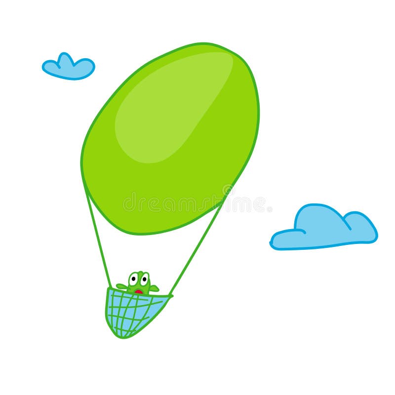 Hot Air Balloon Cartoon Vector Illustration Stock Vector - Illustration ...