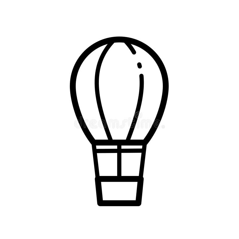 Hot Air Balloon with Clouds - Vector Icon Stock Illustration ...