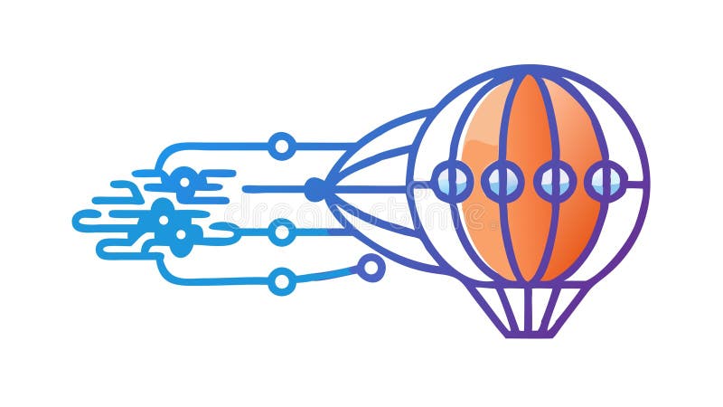 Hot Air Balloon Digital Connection Fast Data, Vector Design Generative ...