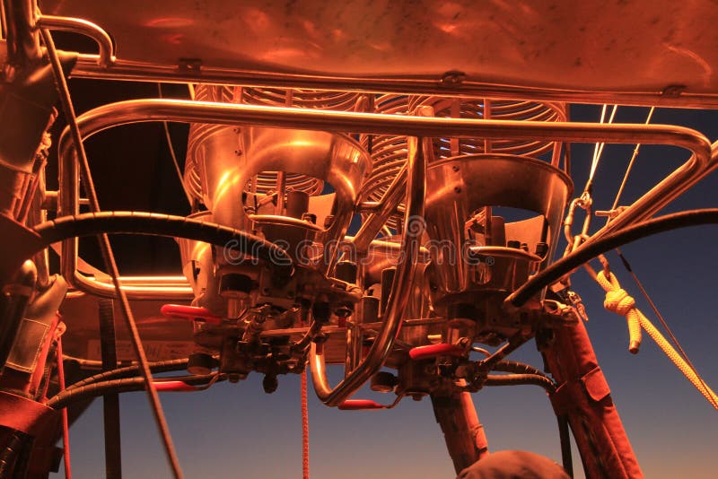 Hot Air Balloon Engine and Jets Stock Image - Image of hand, vertical ...