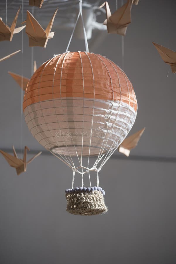 Hot Air Balloon with Envelope and Gondola Stock Image - Image of burner ...