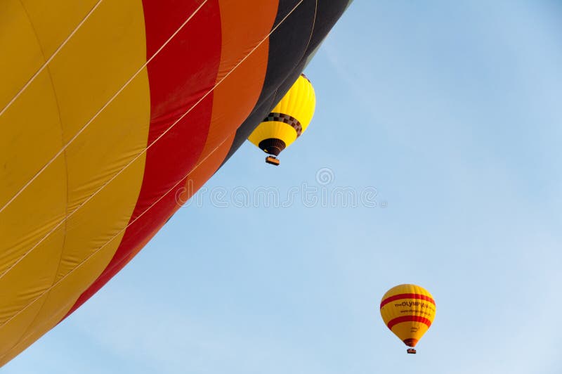 Hot Air Balloon Fly Over Cappadocia Editorial Photography - Image of ...