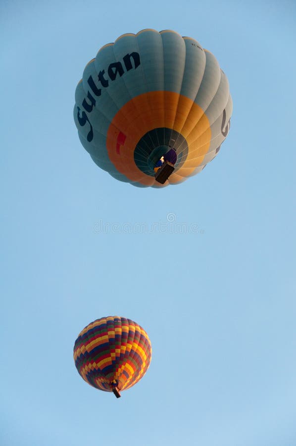 Hot Air Balloon Fly Over Cappadocia Editorial Stock Image - Image of ...