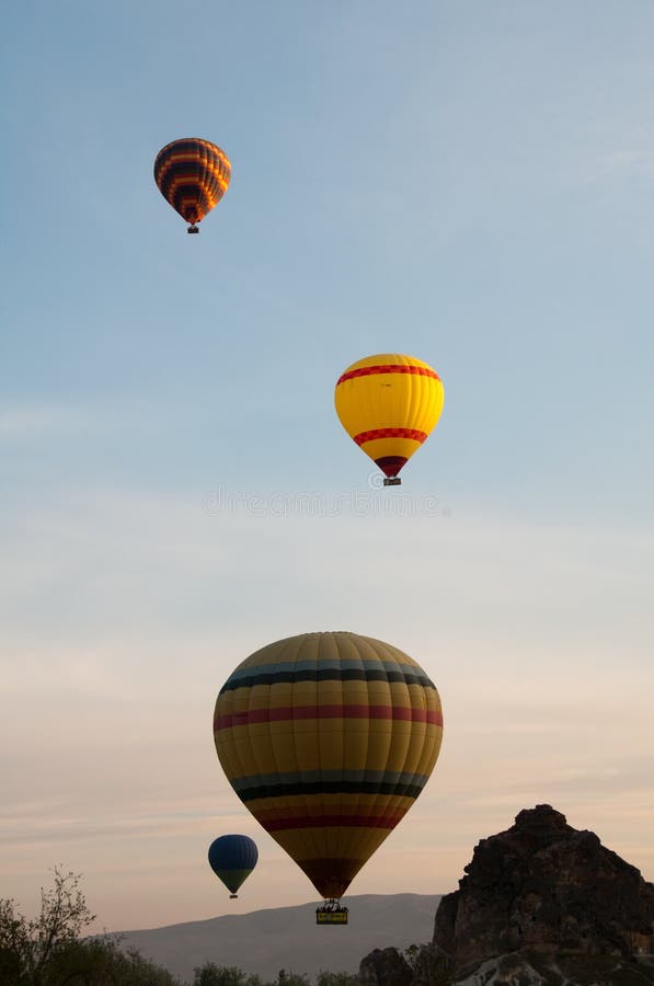 Hot Air Balloon Fly Over Cappadocia Editorial Photography - Image of ...