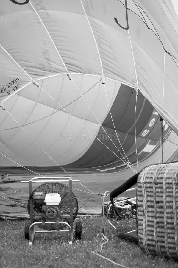 Hot Air Balloon Getting Inflated Stock Image - Image of frame ...