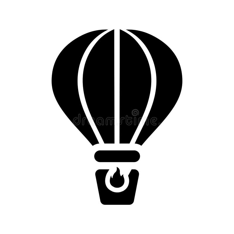 Hot, Air, Balloon Icon. Black Vector Graphics Stock Vector ...