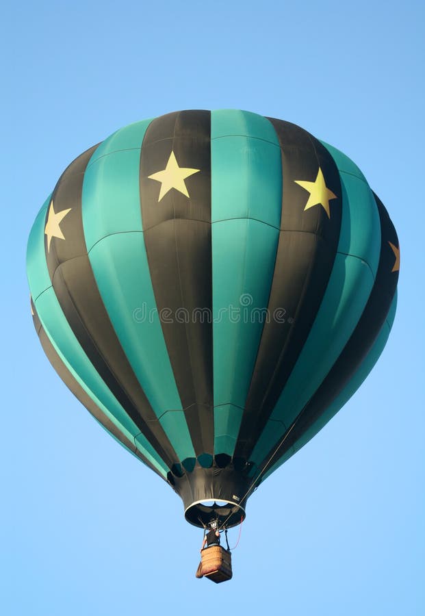 Hot Air Balloon Lifting Off Stock Image - Image of striped, teal: 2463193